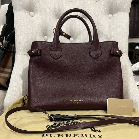 Burberry | Bags | Burberry Banner House Check Derby Satchel Burgundy ...